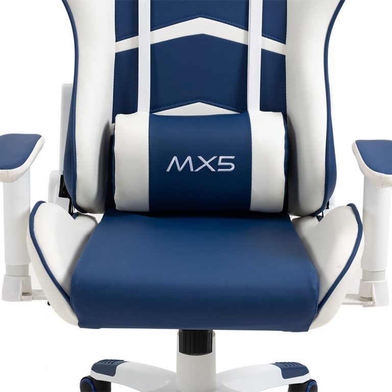 Cadeira Gamer MX5 Giratória Branco e Azul Marinho - Mymax do Brasil